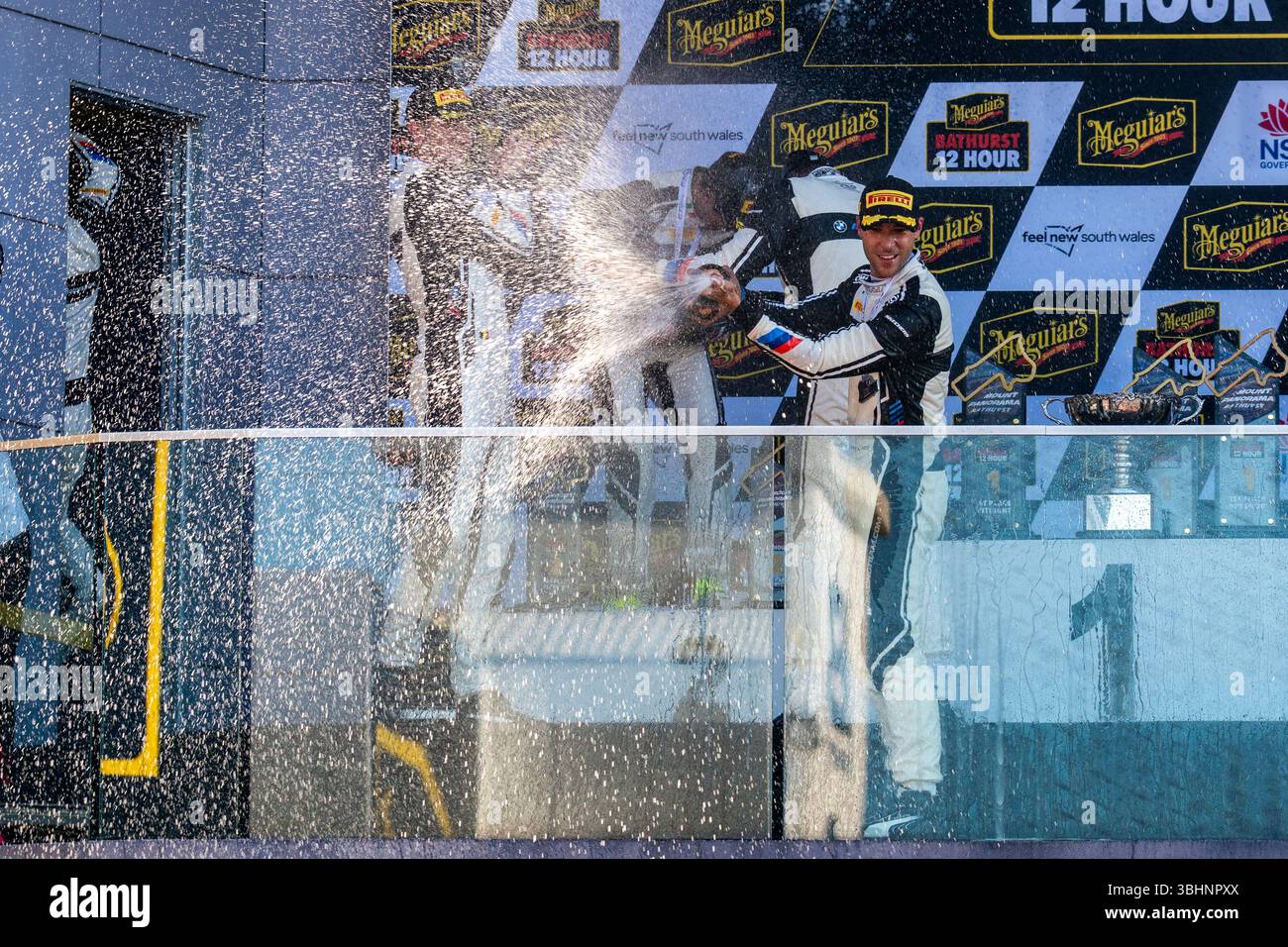 Champagne celebrations at the Meguiar's Bathurst 12 Hour at Mount Panorama Motor Racing Circuit ...