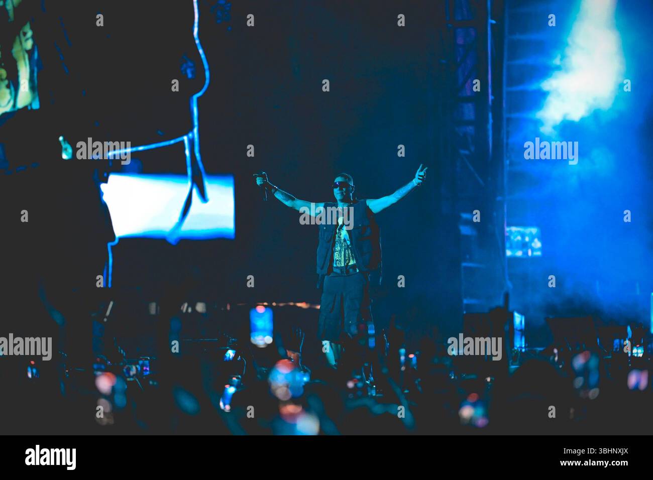 Napoli, Italy. 10th June, 2025. Italian rapper Marracash performs live ...