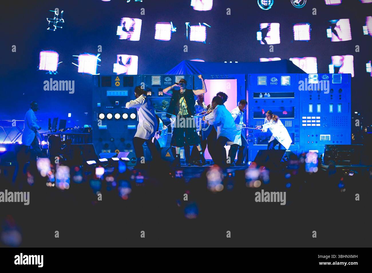 Napoli, Italy. 10th June, 2025. Italian rapper Marracash performs live ...