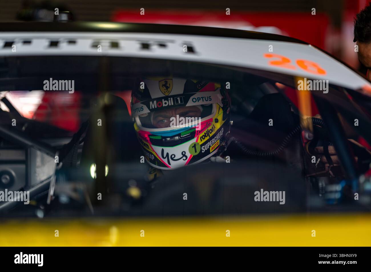 The Arise Racing GT Ferrari 296 GT3 driven by CHAZ MOSTERT in the Pro category at Meguiar's ...