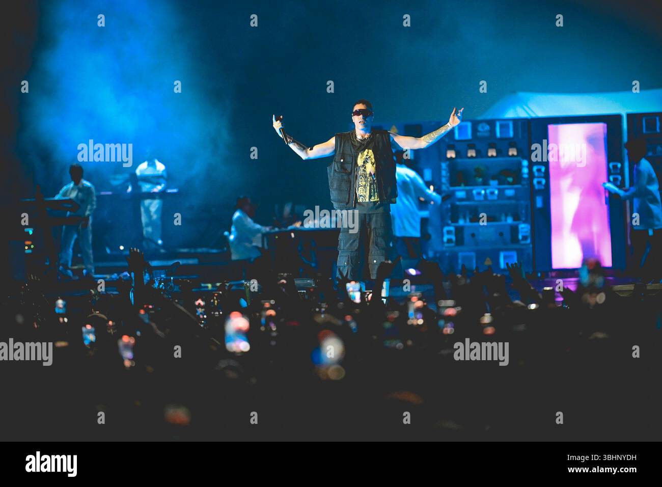 June 10, 2025, Napoli, Italy: Italian rapper Marracash performs live on ...