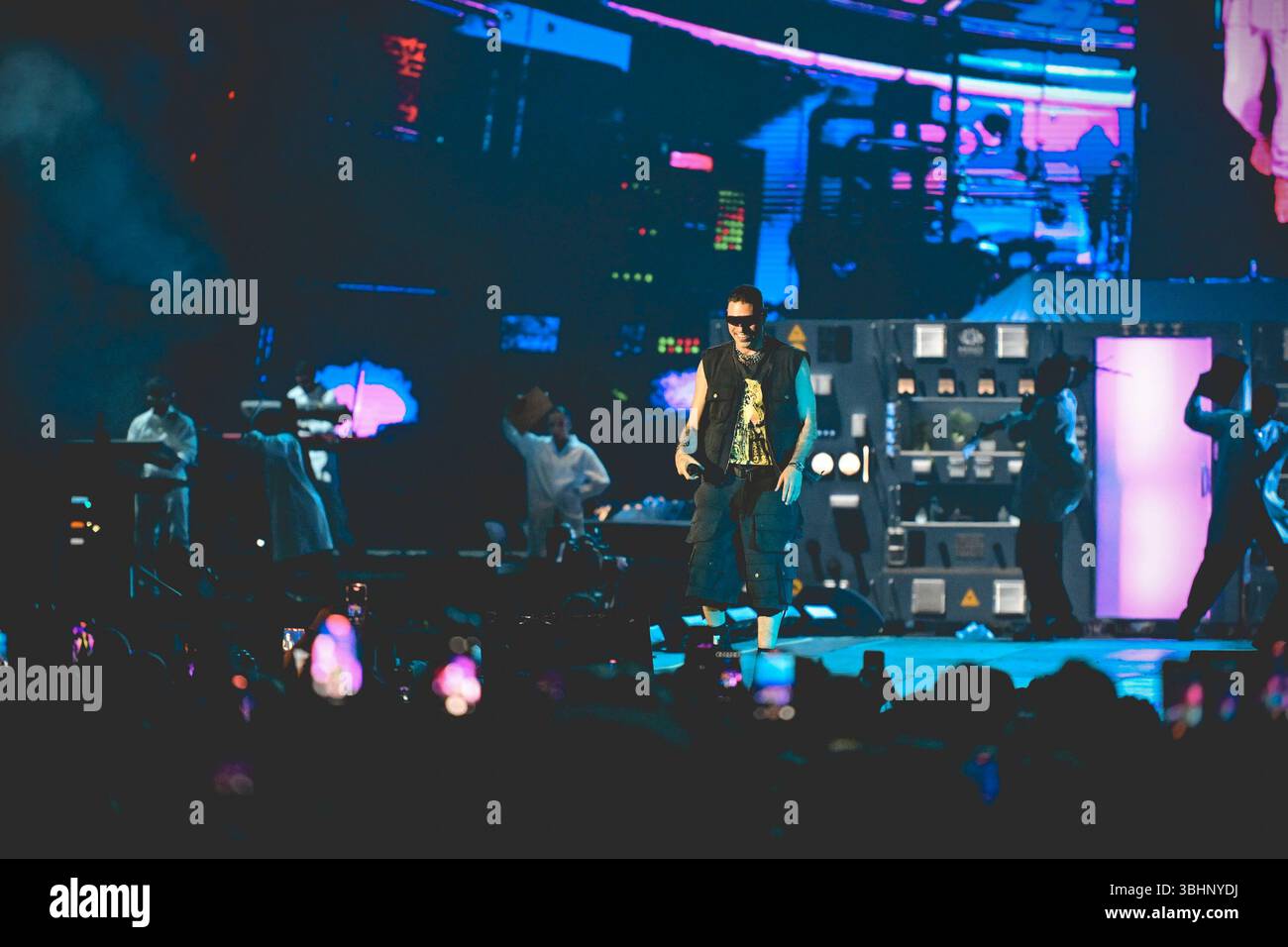 June 10, 2025, Napoli, Italy: Italian rapper Marracash performs live on ...