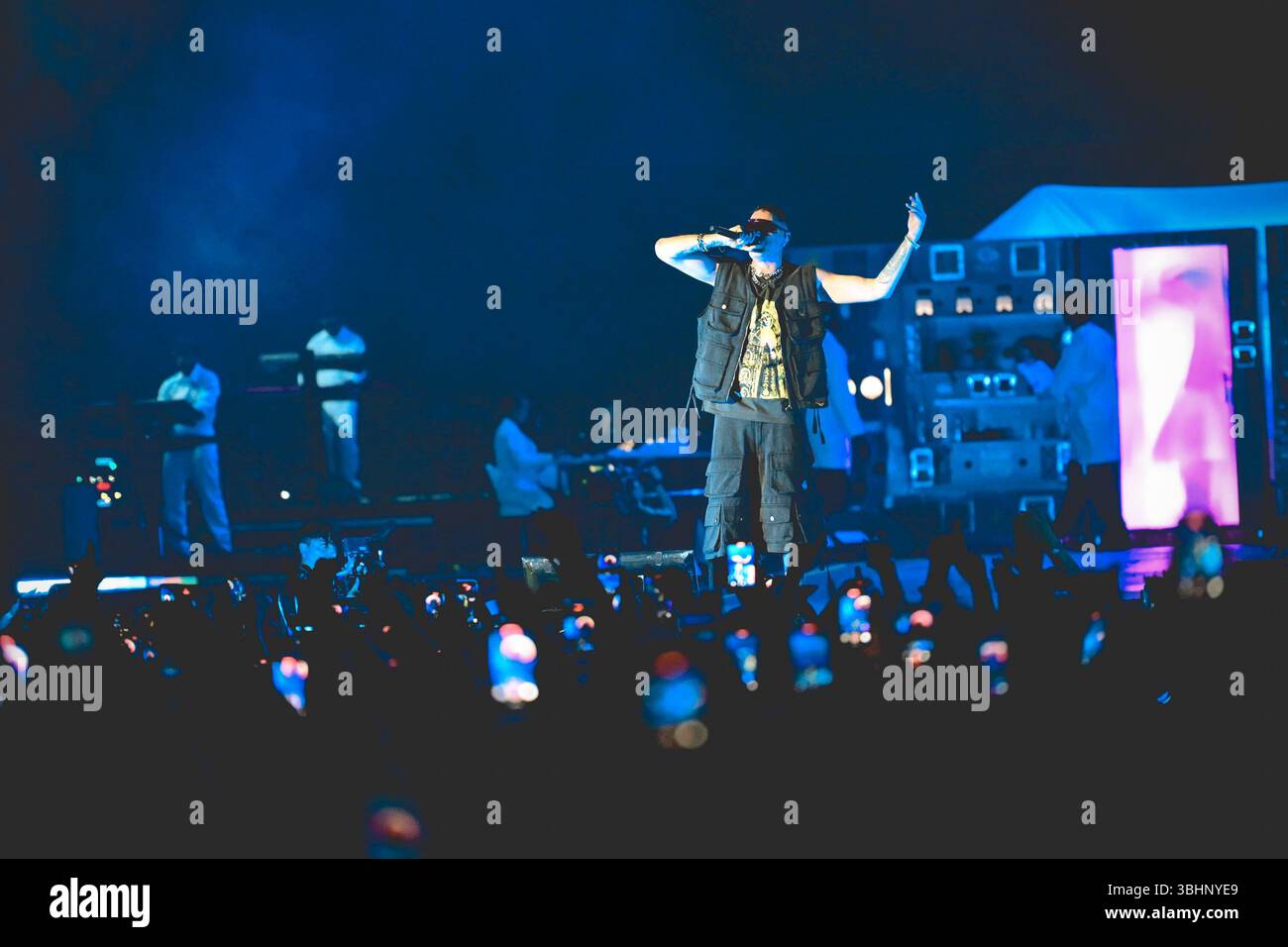 June 10, 2025, Napoli, Italy: Italian rapper Marracash performs live on ...