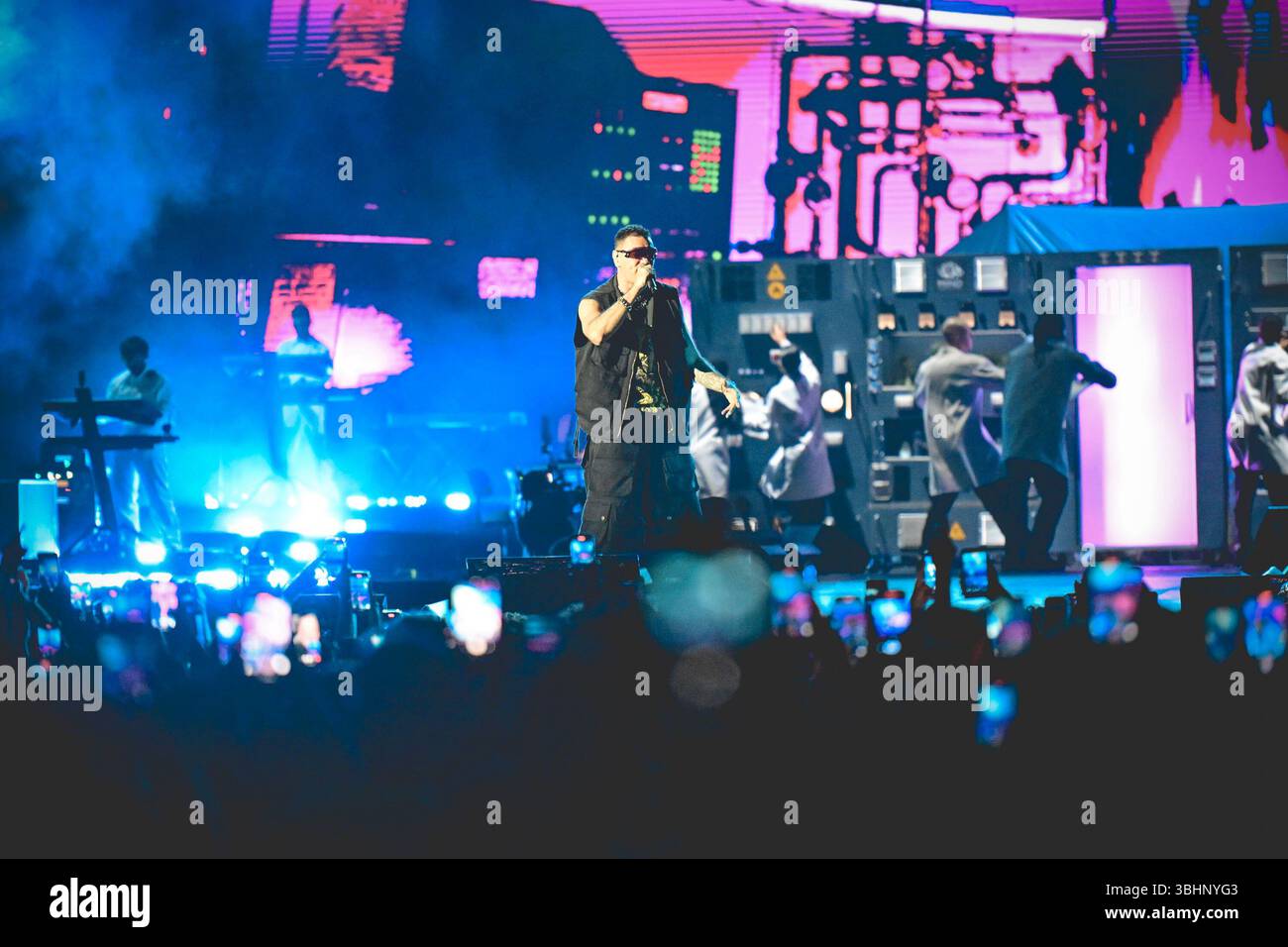 June 10, 2025, Napoli, Italy: Italian rapper Marracash performs live on ...