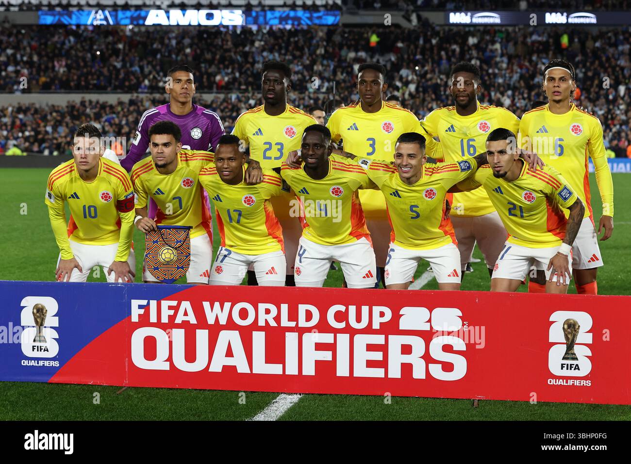 Colombia’s national team players pose for a picture before the South ...