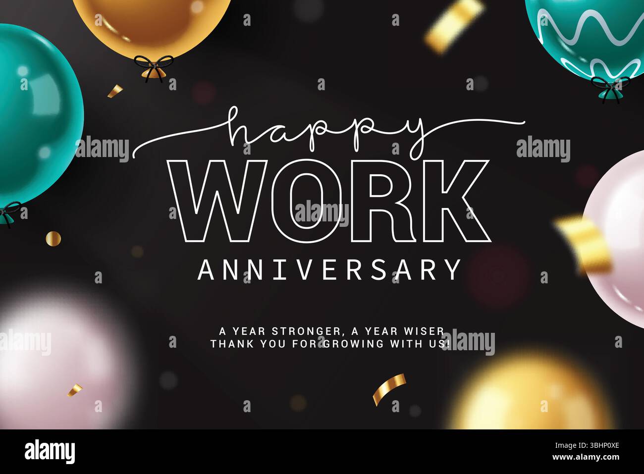Happy work anniversary greeting clipart design. Company celebration ...