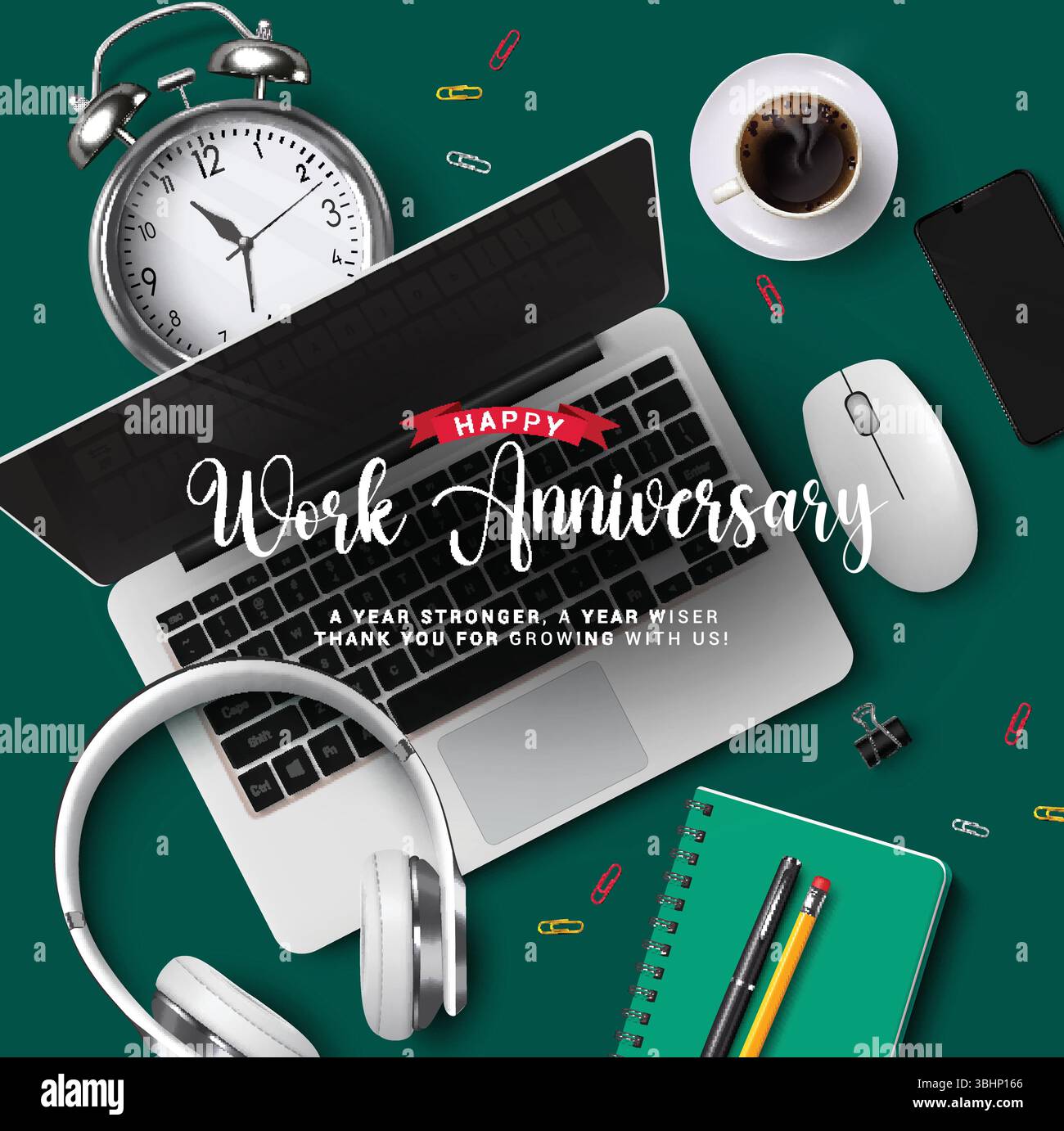 Work anniversary clipart design. Happy work anniversary greeting text ...