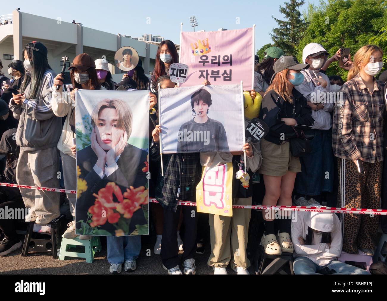 Fans of BTS, June 11, 2025 : Fans of BTS at an event celebrating ...