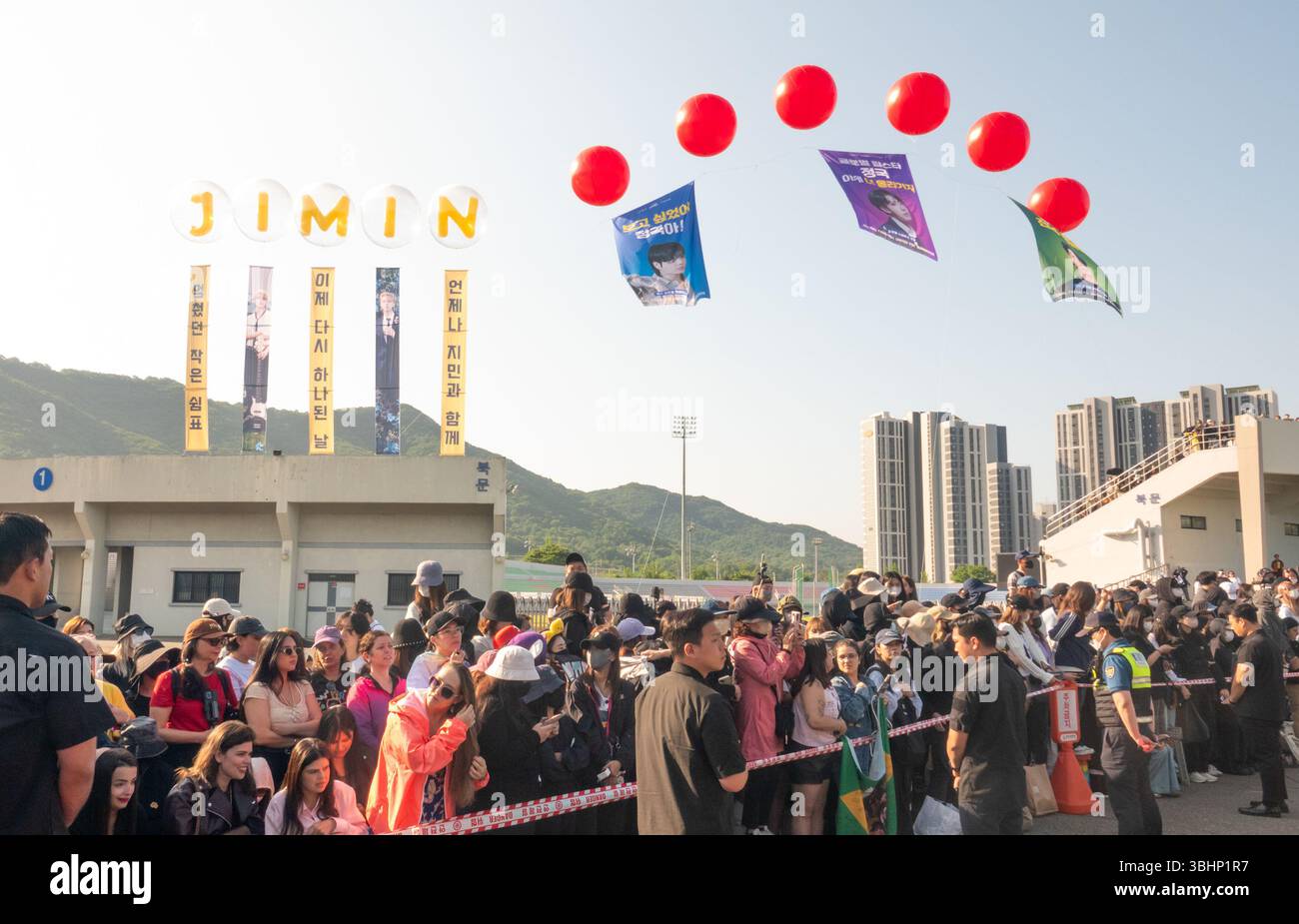 Fans of BTS, June 11, 2025 : Fans of BTS at an event celebrating ...