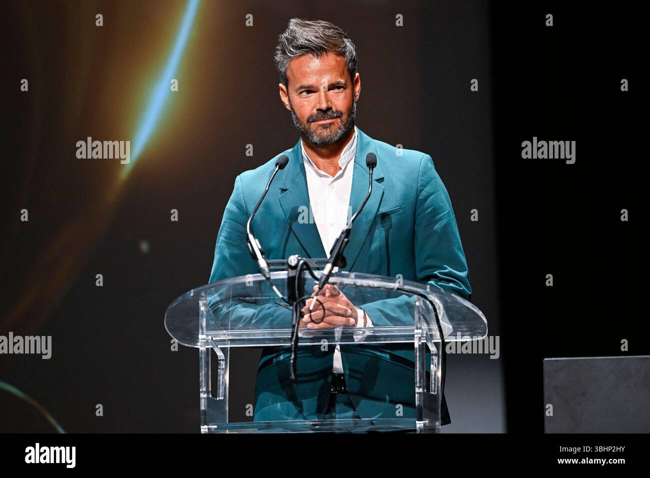 Thomas Ferro Villechaize journalist of beIN Sports during a ceremony ...