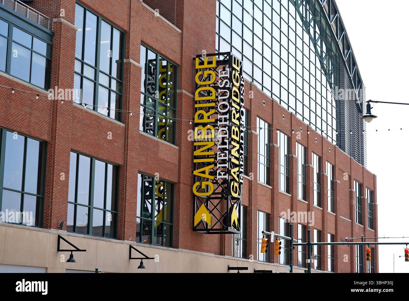 INDIANAPOLIS, IN - JUNE 10: A general view of the outside Gainbridge ...