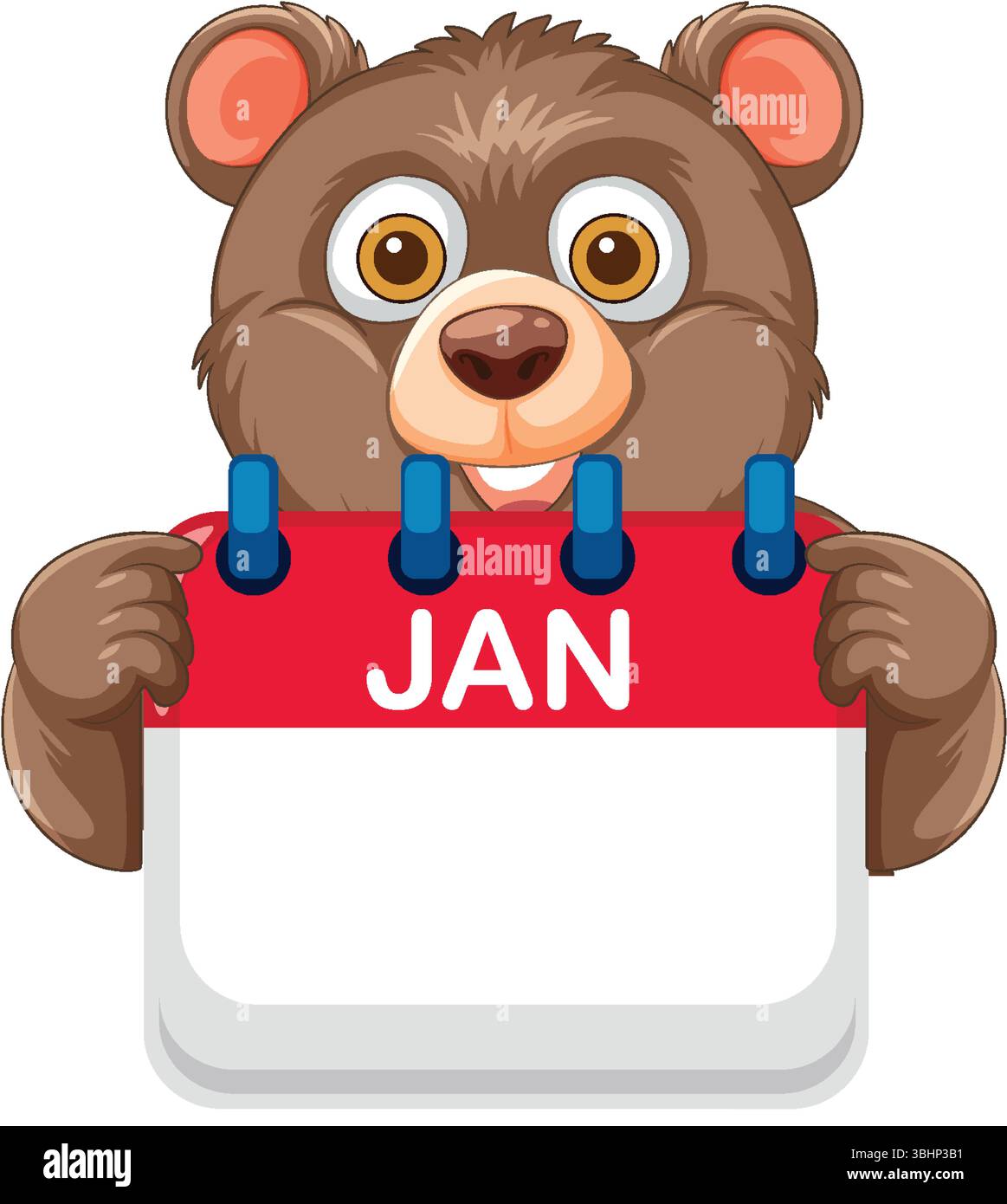 Bear calendar vector vectors Cut Out Stock Images & Pictures - Alamy