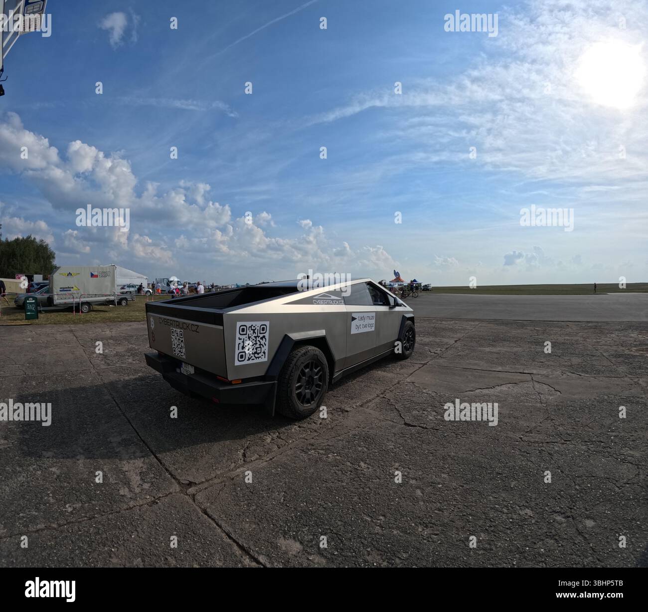 Tesla Cybertruck on an airport in Jihlava Bohemia,one of the first ...