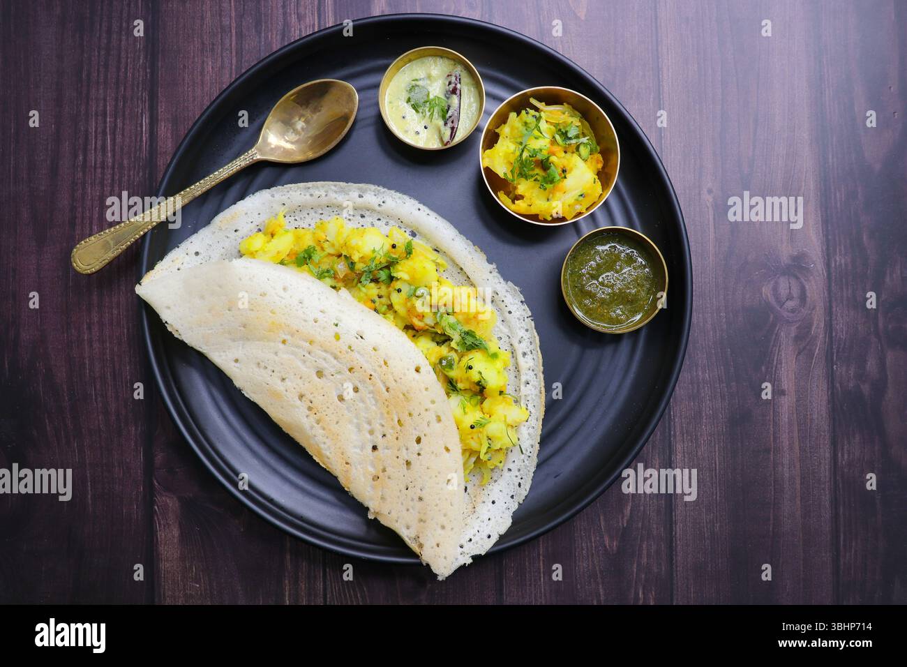 Crispy Masala dosa is a popular South Indian food item served with ...