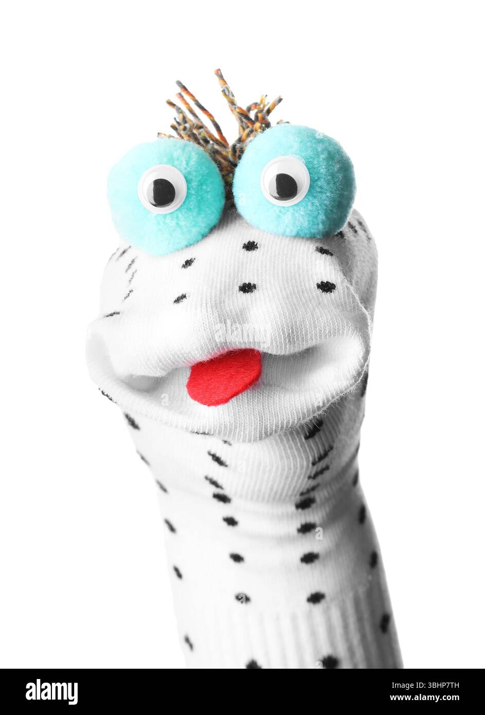 Funny sock puppet with tongue isolated on white Stock Photo - Alamy