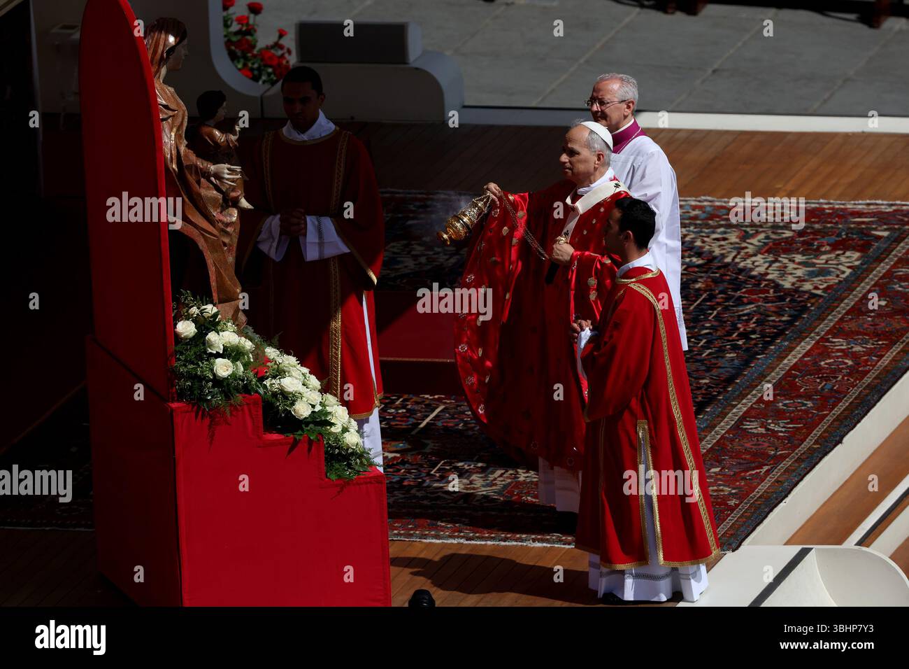 Vatican City, Italy June 8, 2025: Pope Leo XIV blesses with incense ...