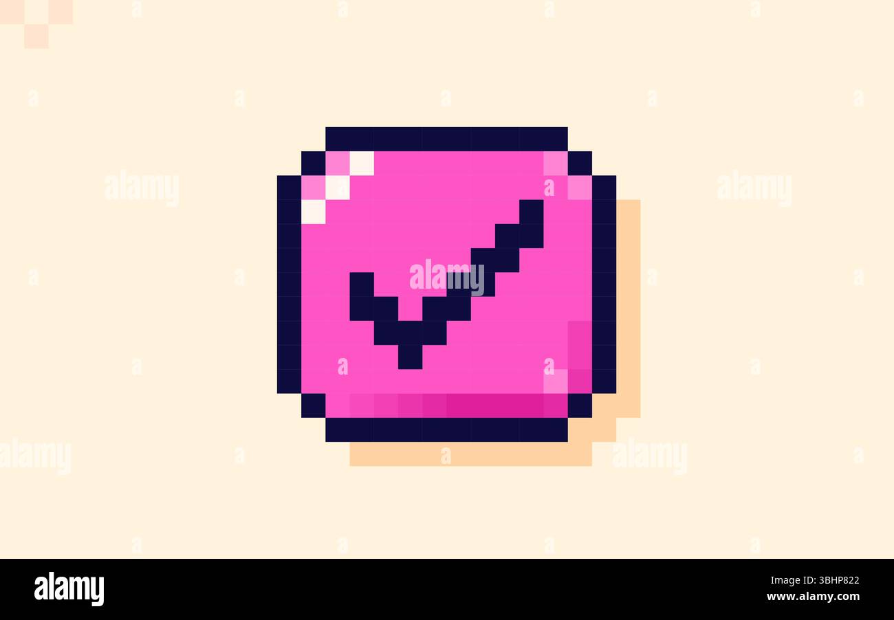 Magenta check point icon drawn in pixel art style Stock Vector Image & Art - Alamy