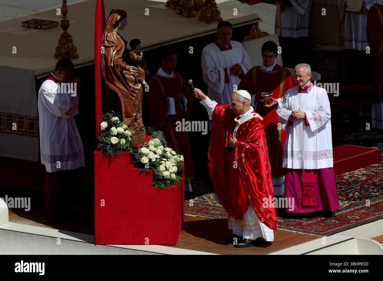 Vatican City, Italy June 8, 2025: Pope Leo XIV blesses with holy water ...