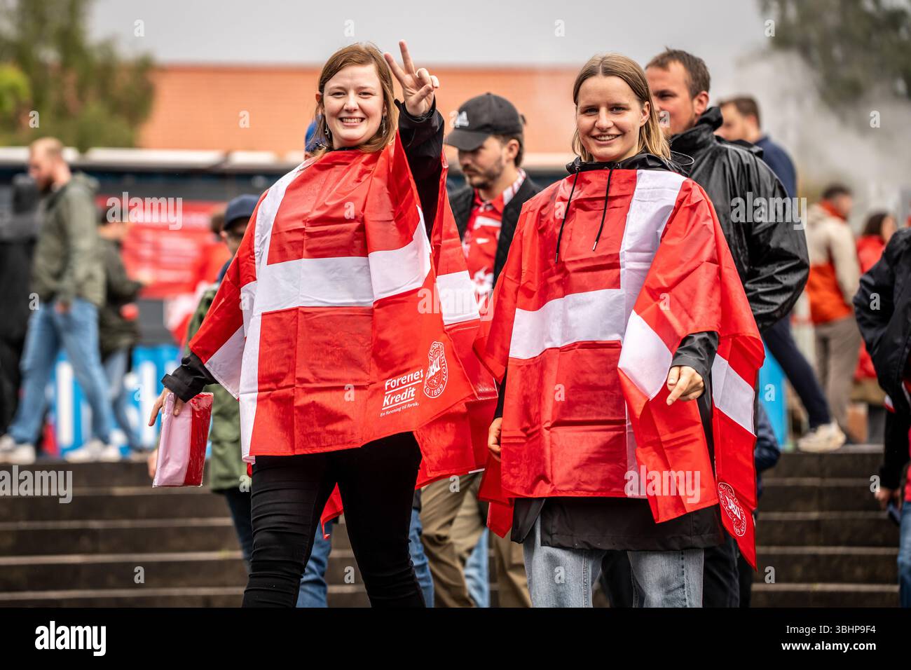 Odense, Denmark. 10th, June 2025. Football fans of Denmark seen at the ...
