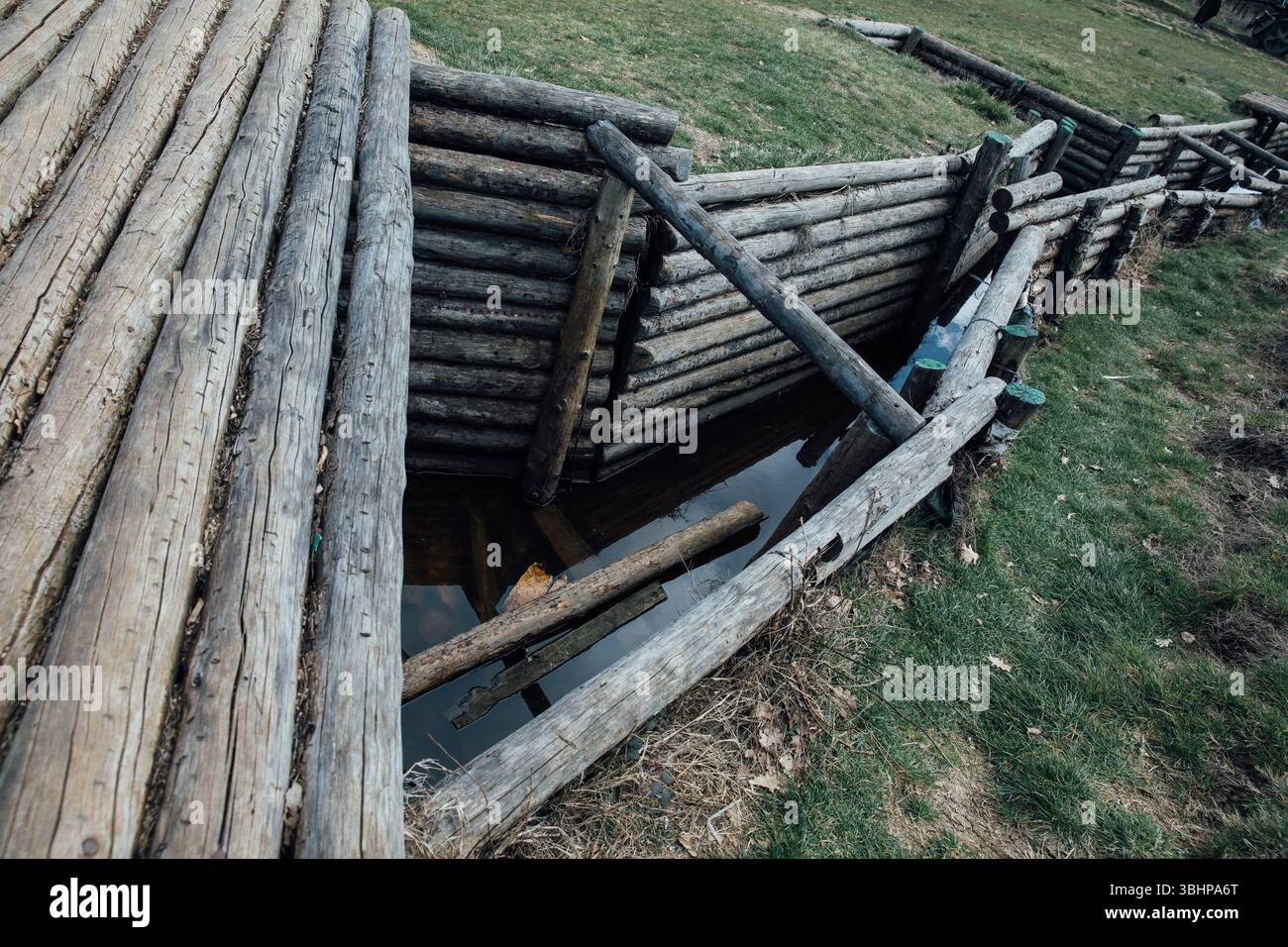 Military fortifications trenches in the ground land Stock Photo - Alamy