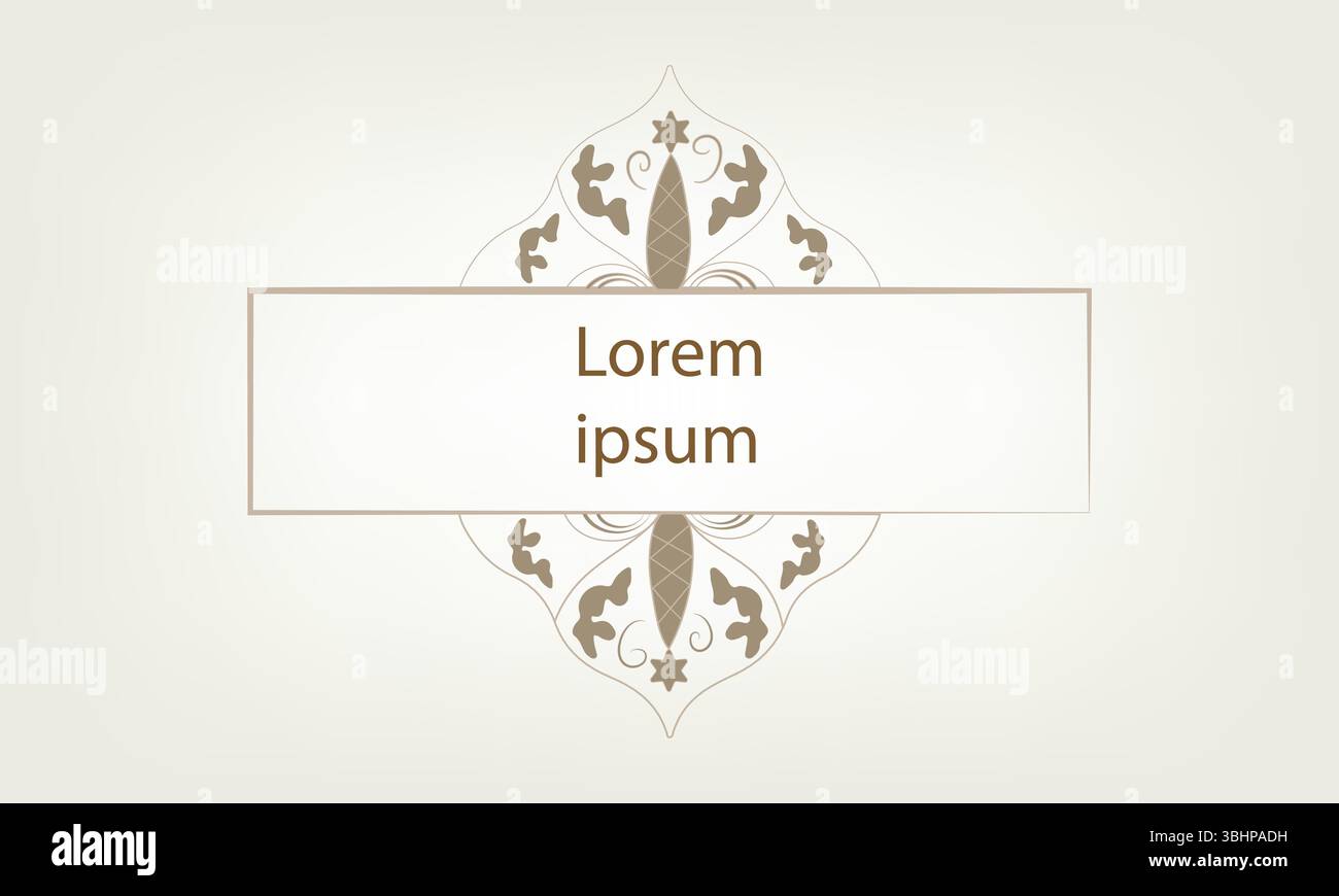 Minimalist Islamic Text Box with Eslimi Motifs – Vector Frame Stock ...