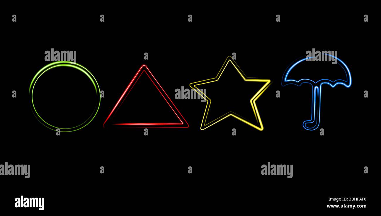 Vector isolated illustration of geometric shapes of squid game with ...