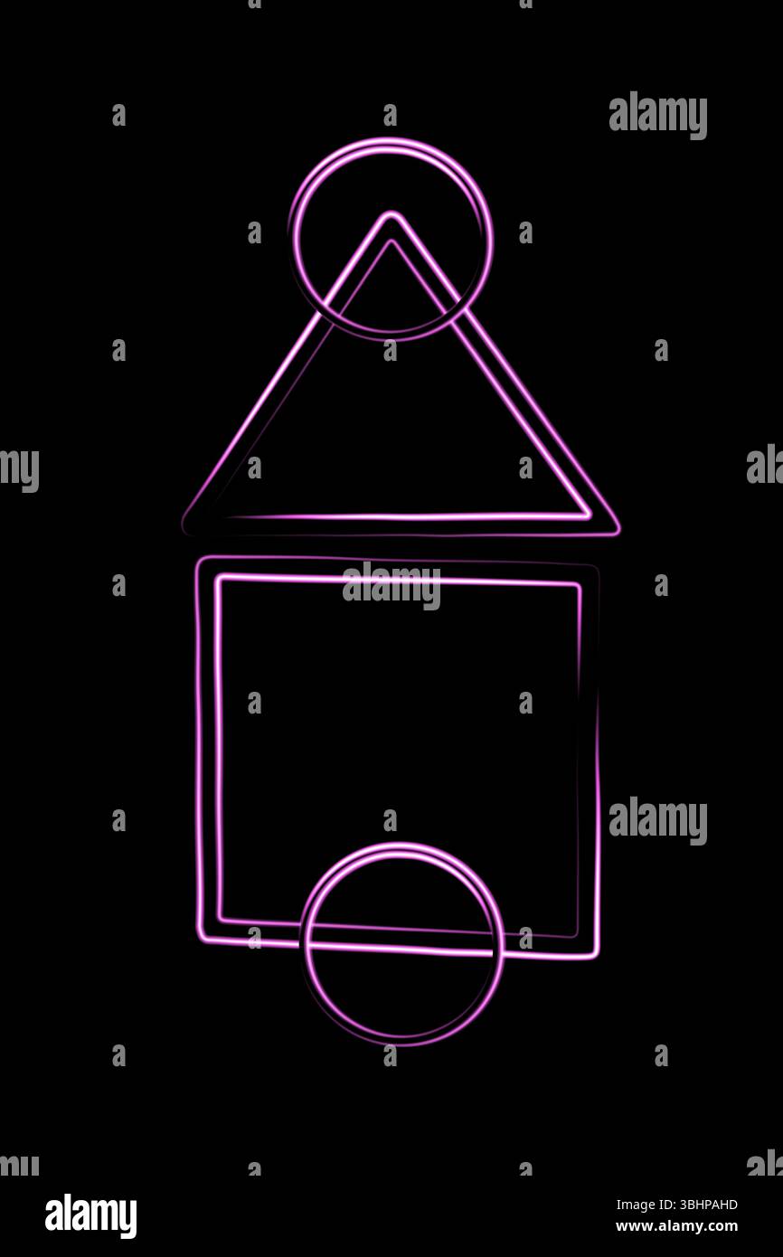 Vector isolated illustration of geometric shapes of squid game with ...