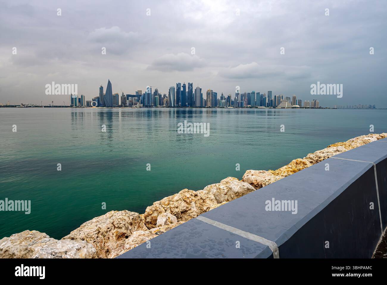 Doha, Qatar - February 12, 2023: Doha Skyline view from Dhow Harbour ...