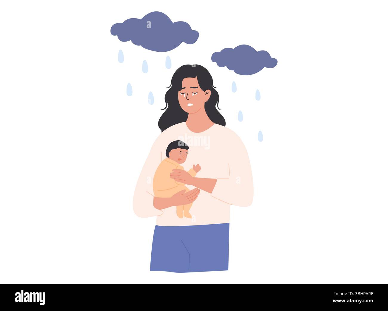 Emotional burnout mother Stock Vector Images - Alamy