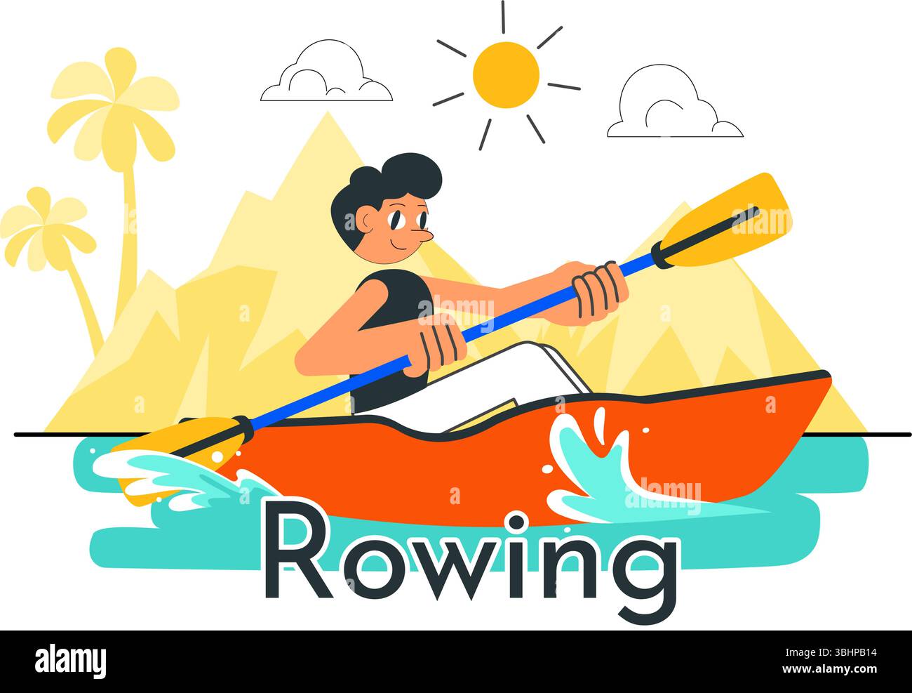 Team rowing on river Cut Out Stock Images & Pictures - Alamy