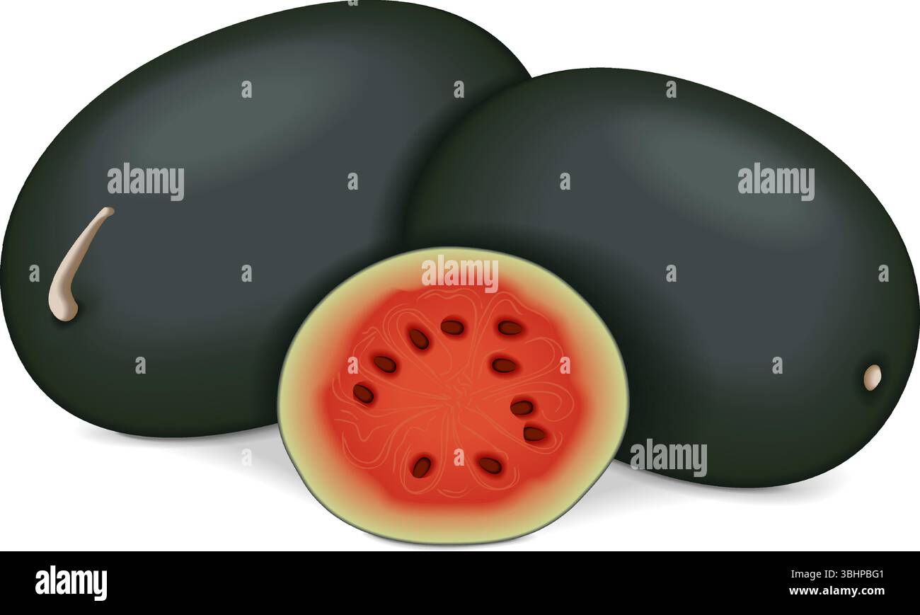Whole and chopped Kiran Watermelons. Ice-box Watermelon. Citrullus ...