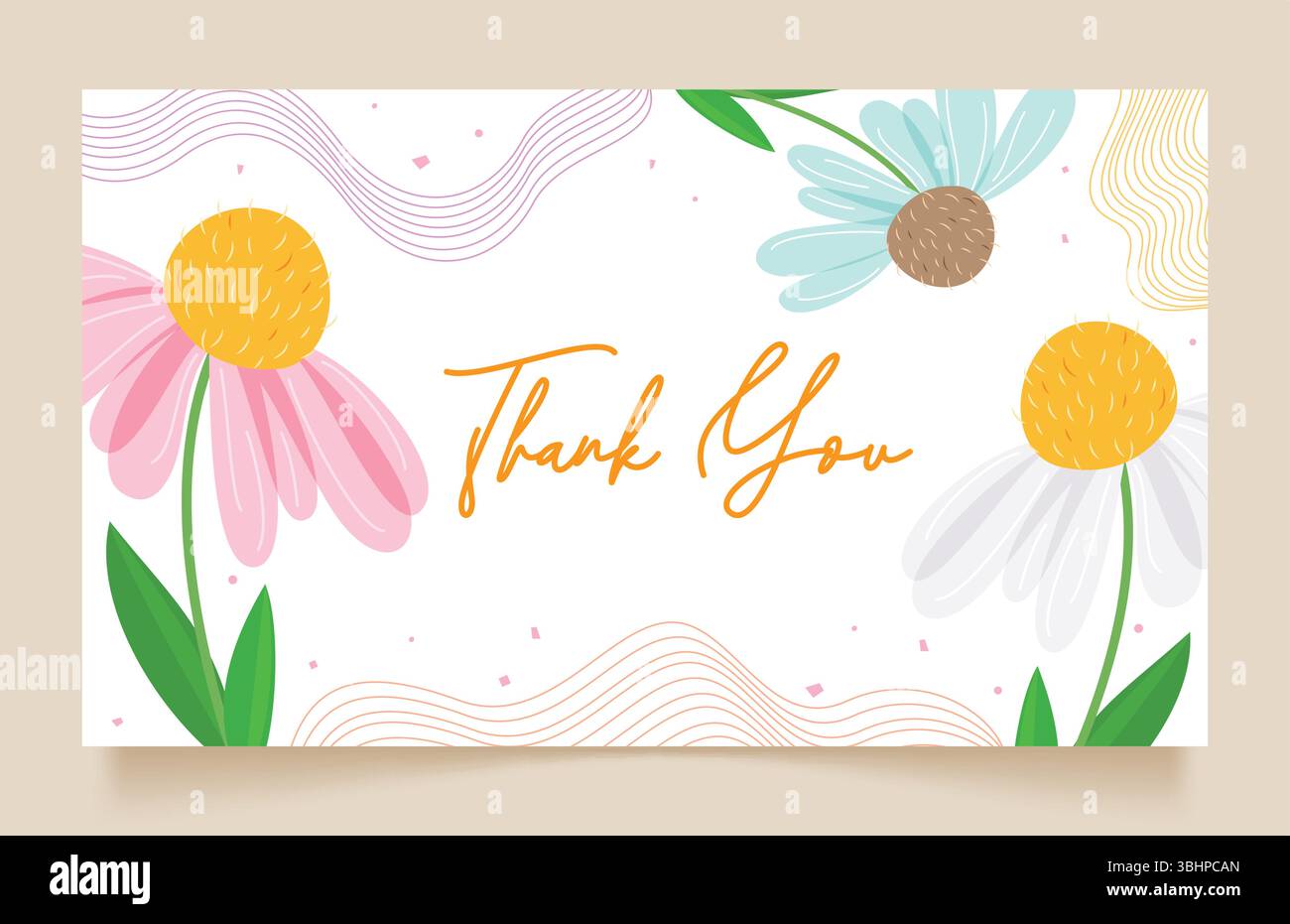 Thank you card clipart template. Thank you greeting text with drawing ...