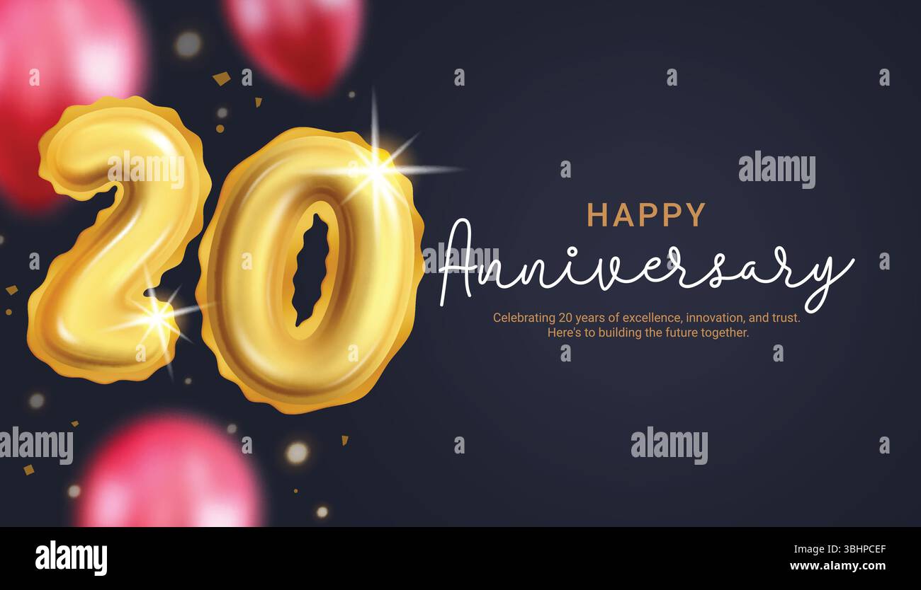 Happy Anniversary 20th Years Clipart Design Anniversary Celebration
