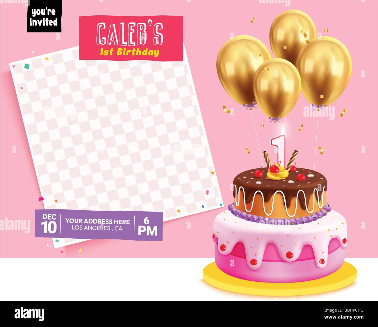 1st Birthday Blank Template
