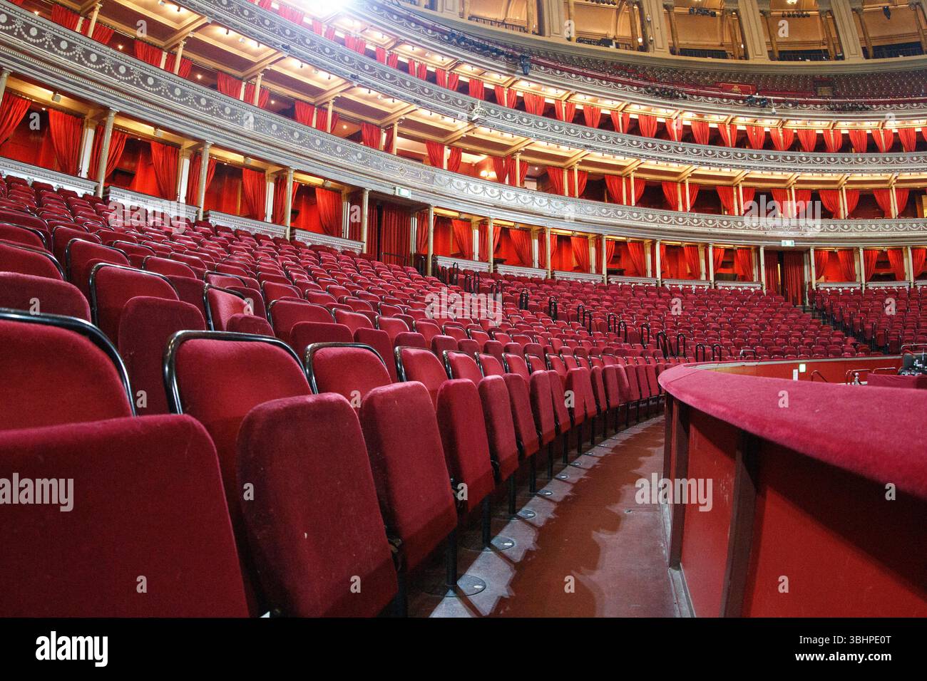 Soundcheck and stage set-up for rock gig at the Royal Albert Hall ...