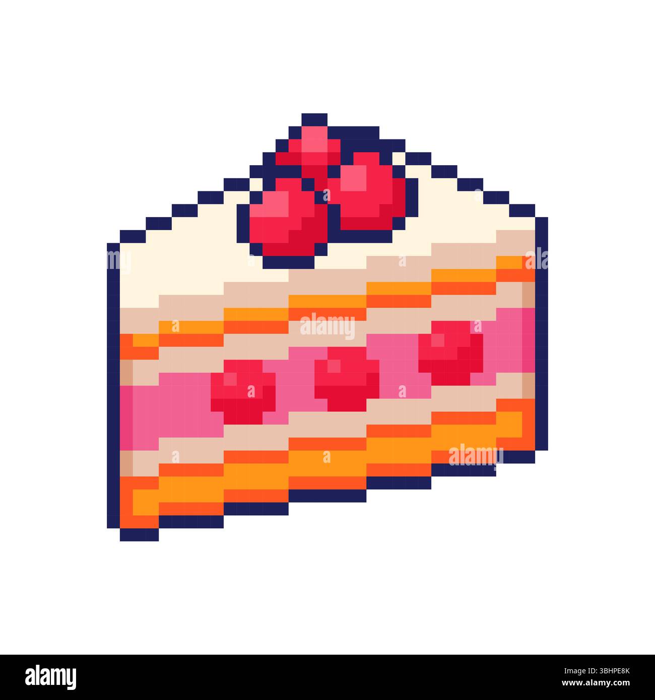 Pixel art Cake Strawberry game asset design Stock Vector Image & Art ...