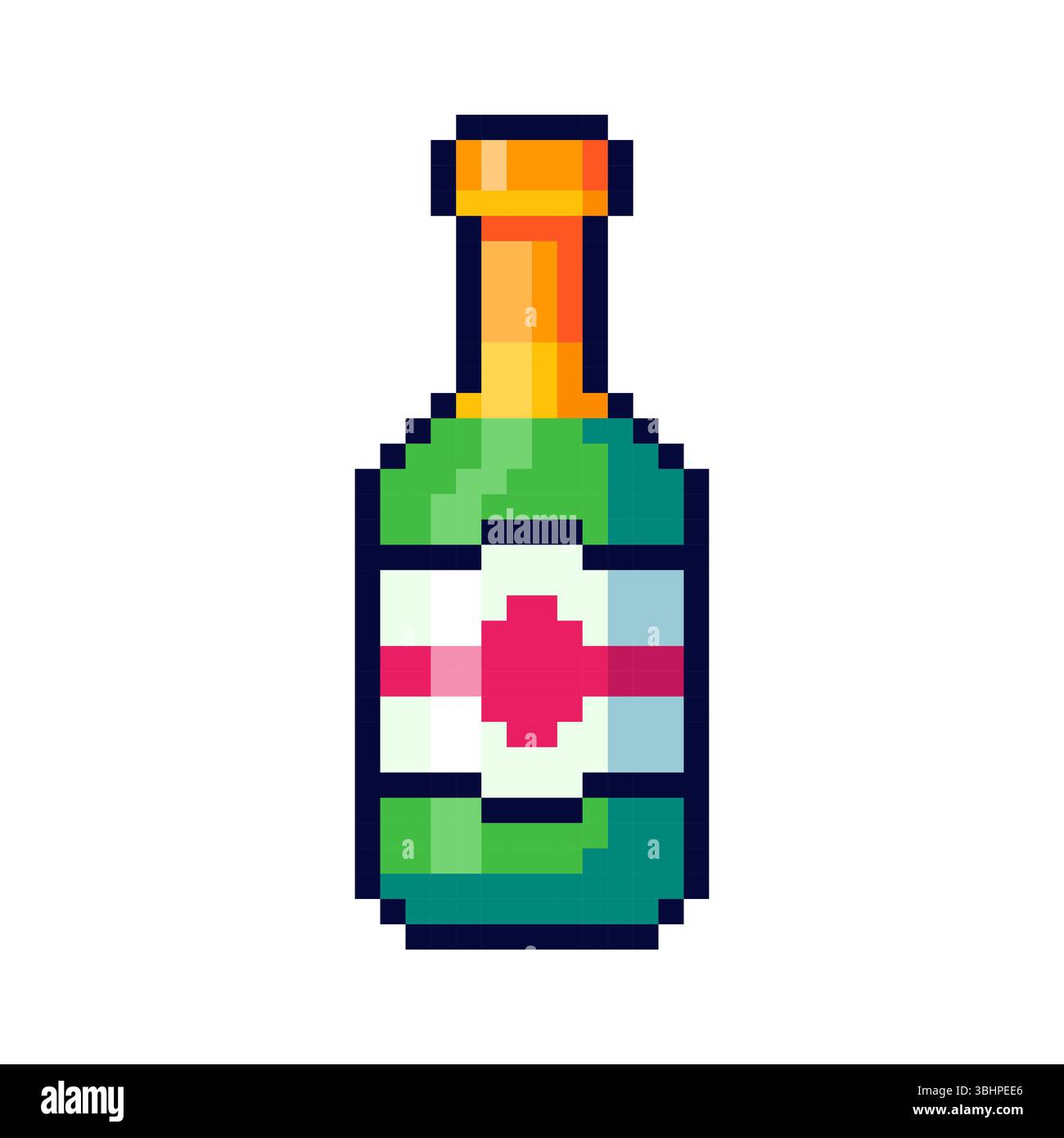 Wine bottle glass pixel Cut Out Stock Images & Pictures - Alamy