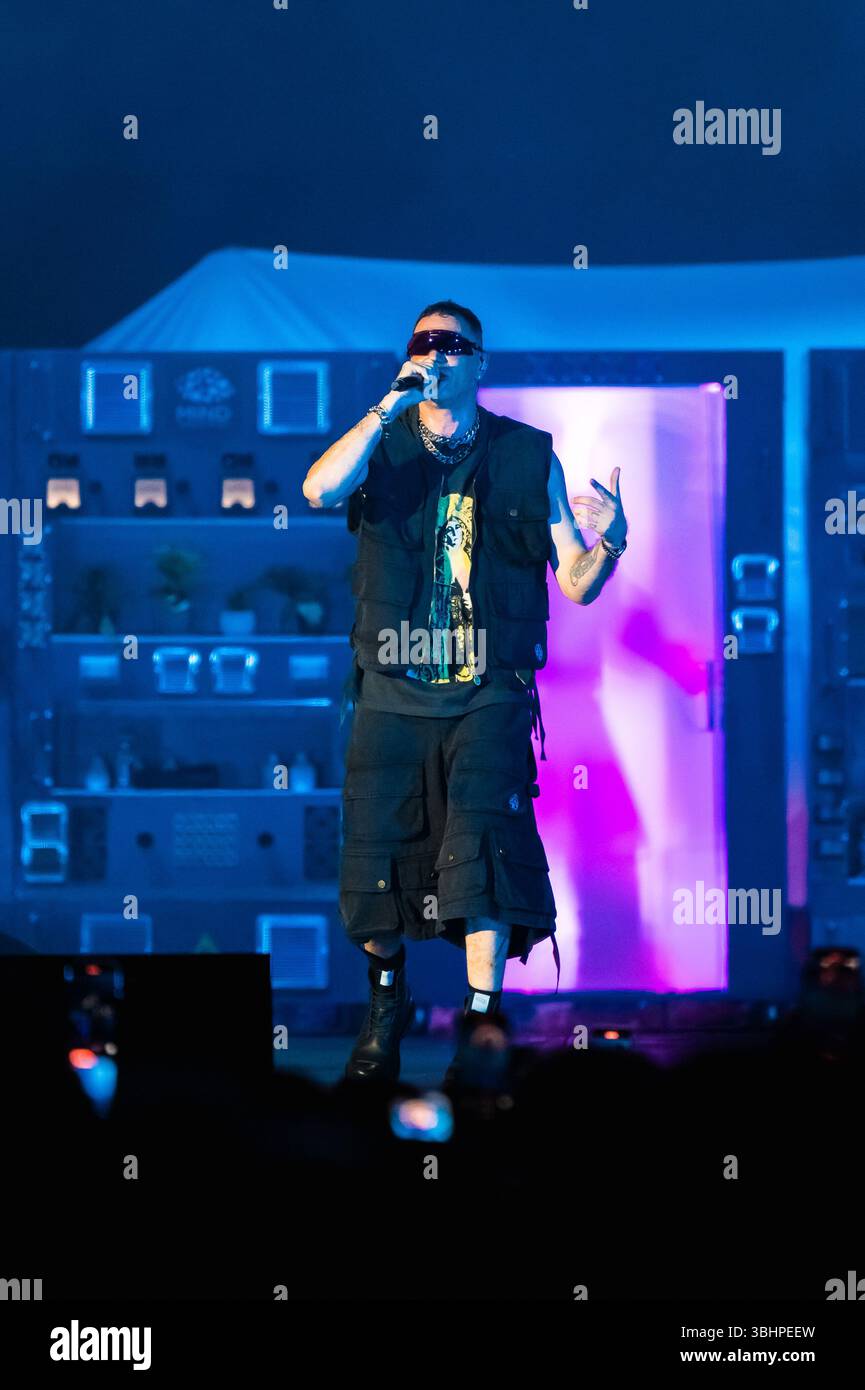 June 10, 2025, Naples, Salerno, Italy: Italian rapper Marracash aka ...