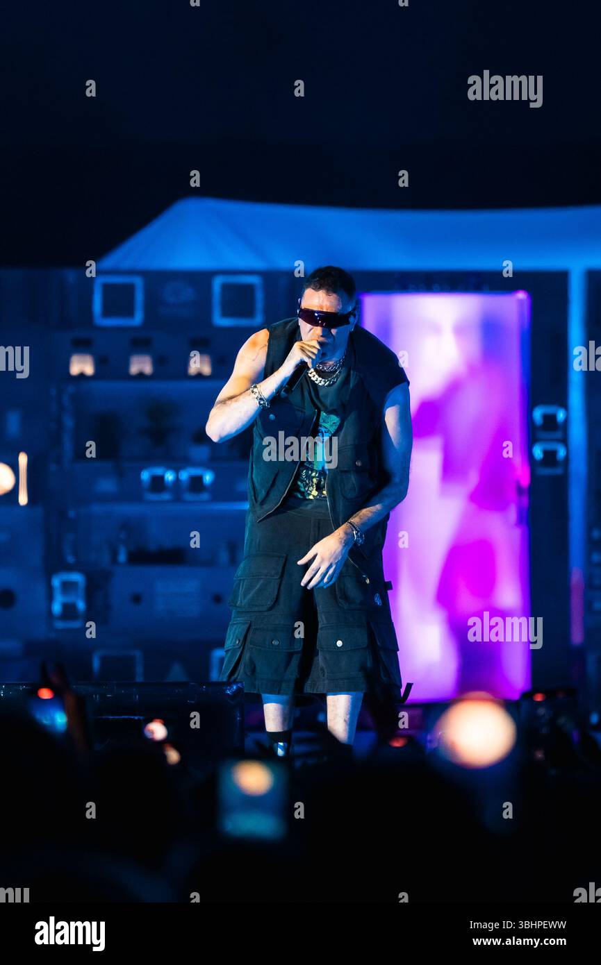 June 10, 2025, Naples, Salerno, Italy: Italian rapper Marracash aka ...