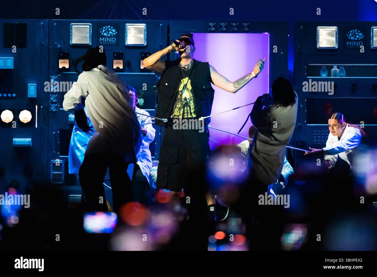 June 10, 2025, Naples, Salerno, Italy: Italian rapper Marracash aka ...