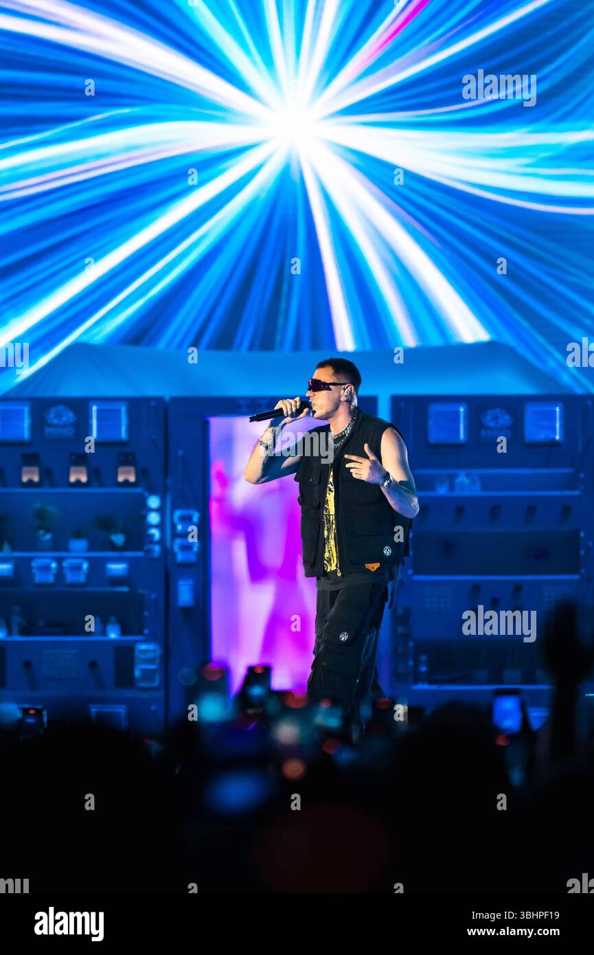 June 10, 2025, Naples, Salerno, Italy: Italian rapper Marracash aka ...