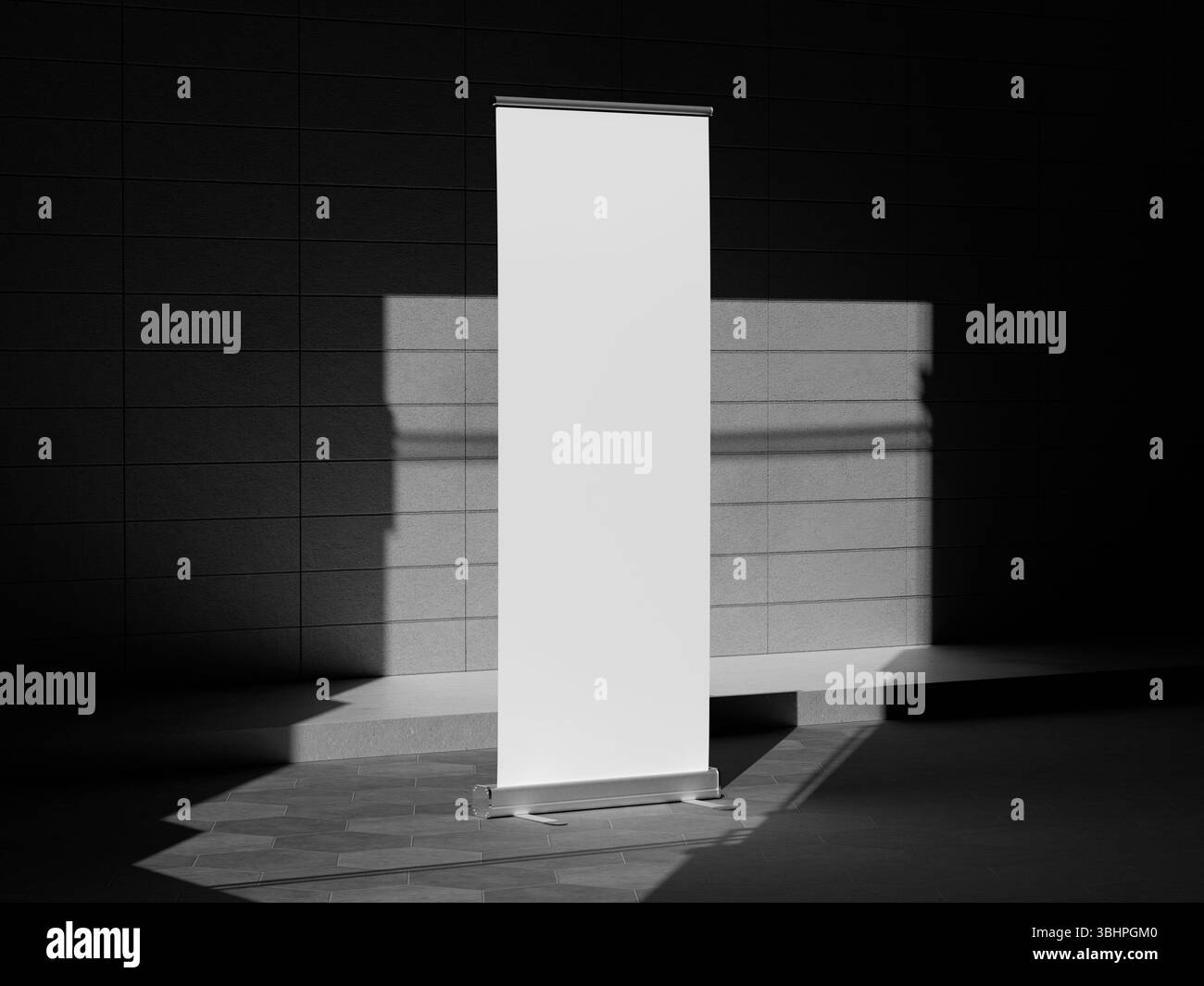 Standee roll up banner Black and White Stock Photos & Images - Alamy