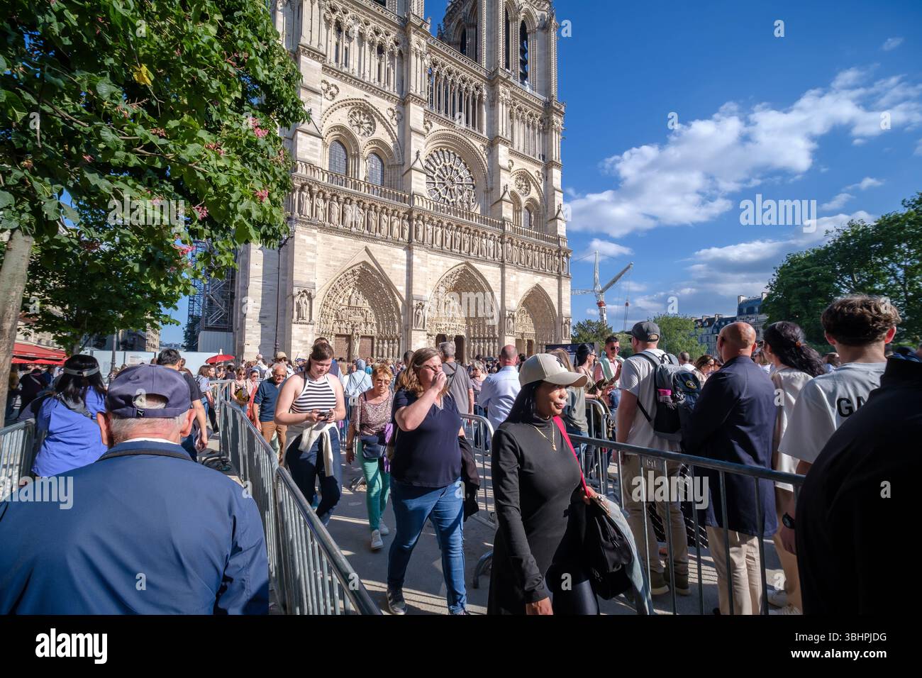Paris, France - May 10, 2025 : View of massive queue lines of tourists ...