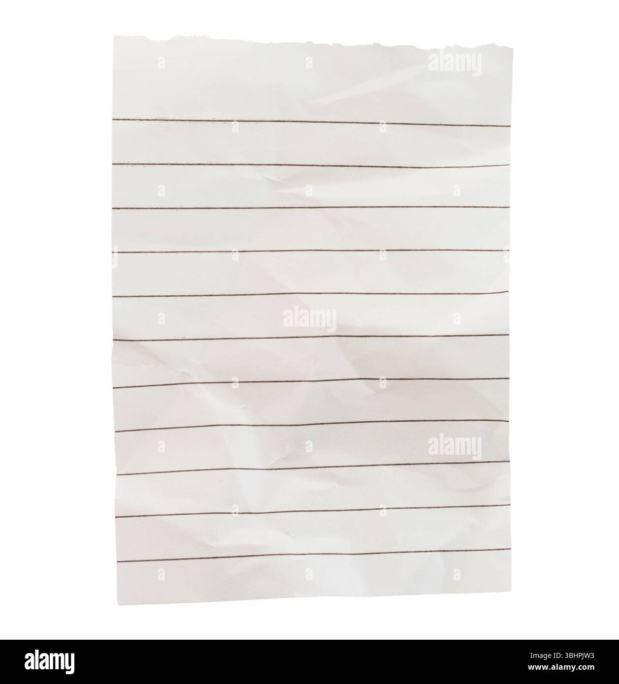 Crumpled sheet of notepad paper, isolated on a transparent background ...
