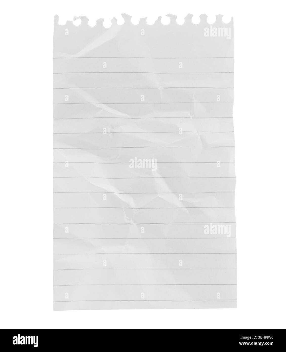 Crumpled sheet of notepad paper, isolated on a transparent background ...