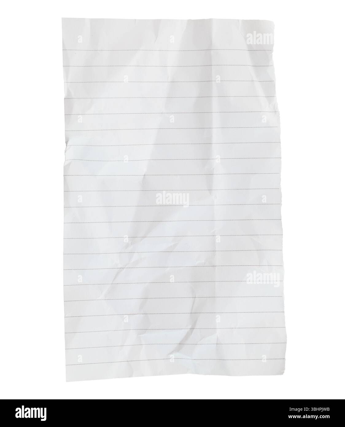 Crumpled sheet of notepad paper, isolated on a transparent background ...