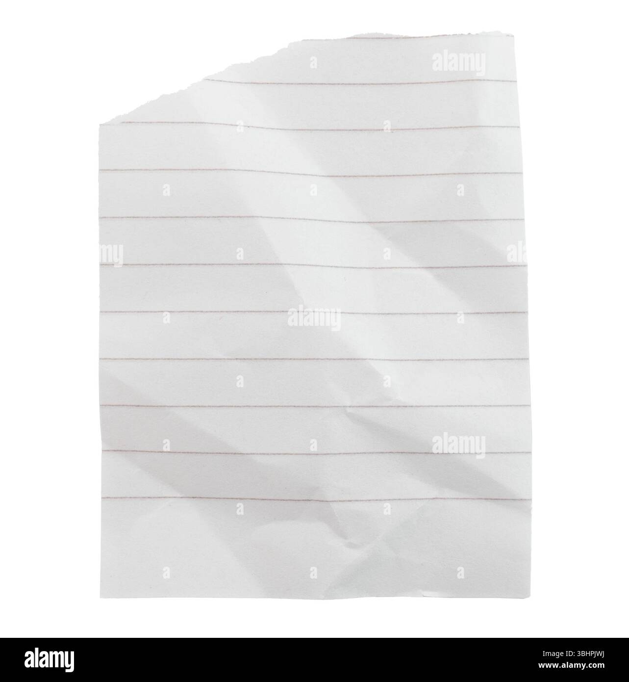 Crumpled sheet of notepad paper, isolated on a transparent background ...