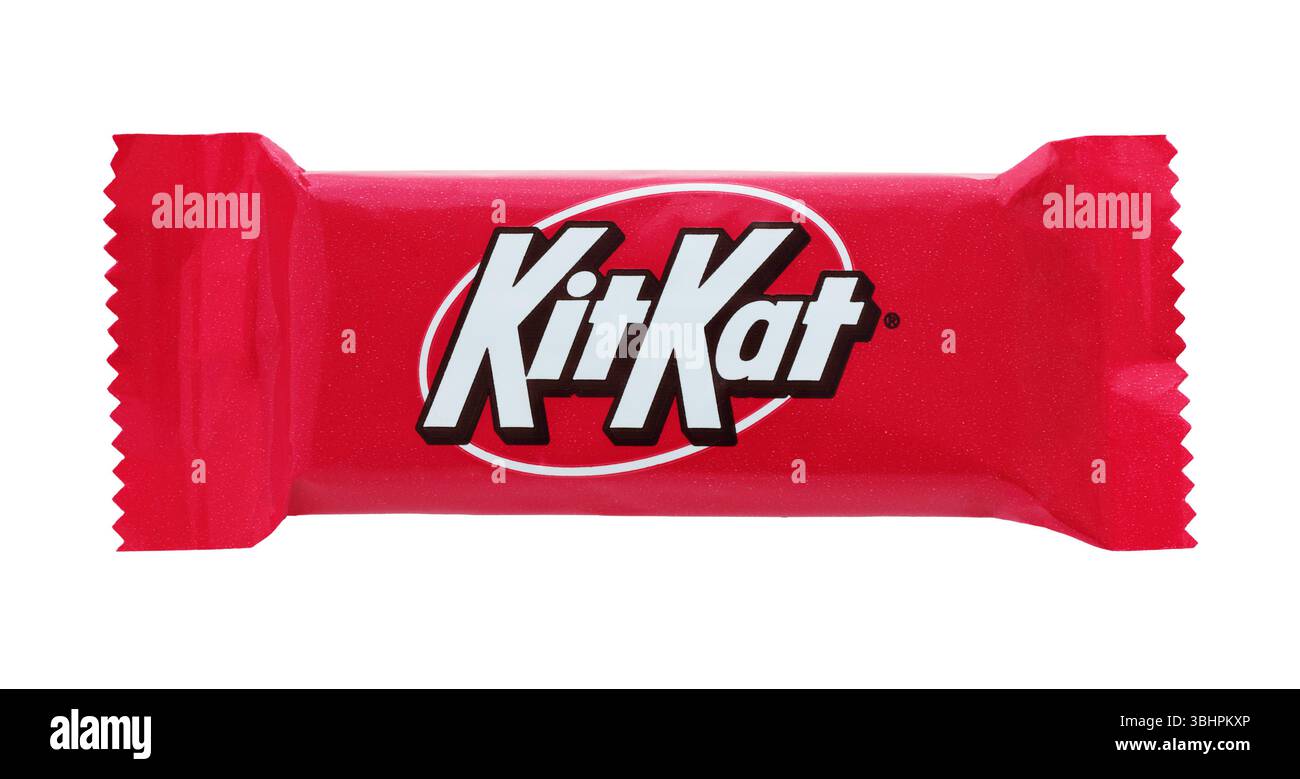 Pack of KitKat chocolate bar, on a transparent background. Kit Kat is a ...