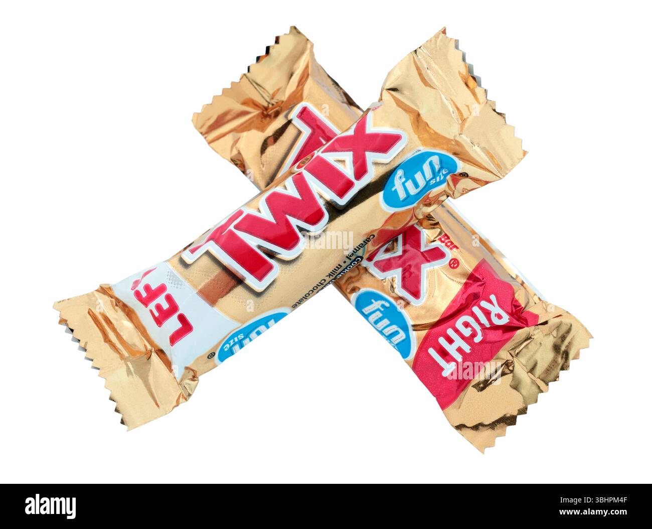 Chocolate bars Twix in package, isolated on a transparent background ...
