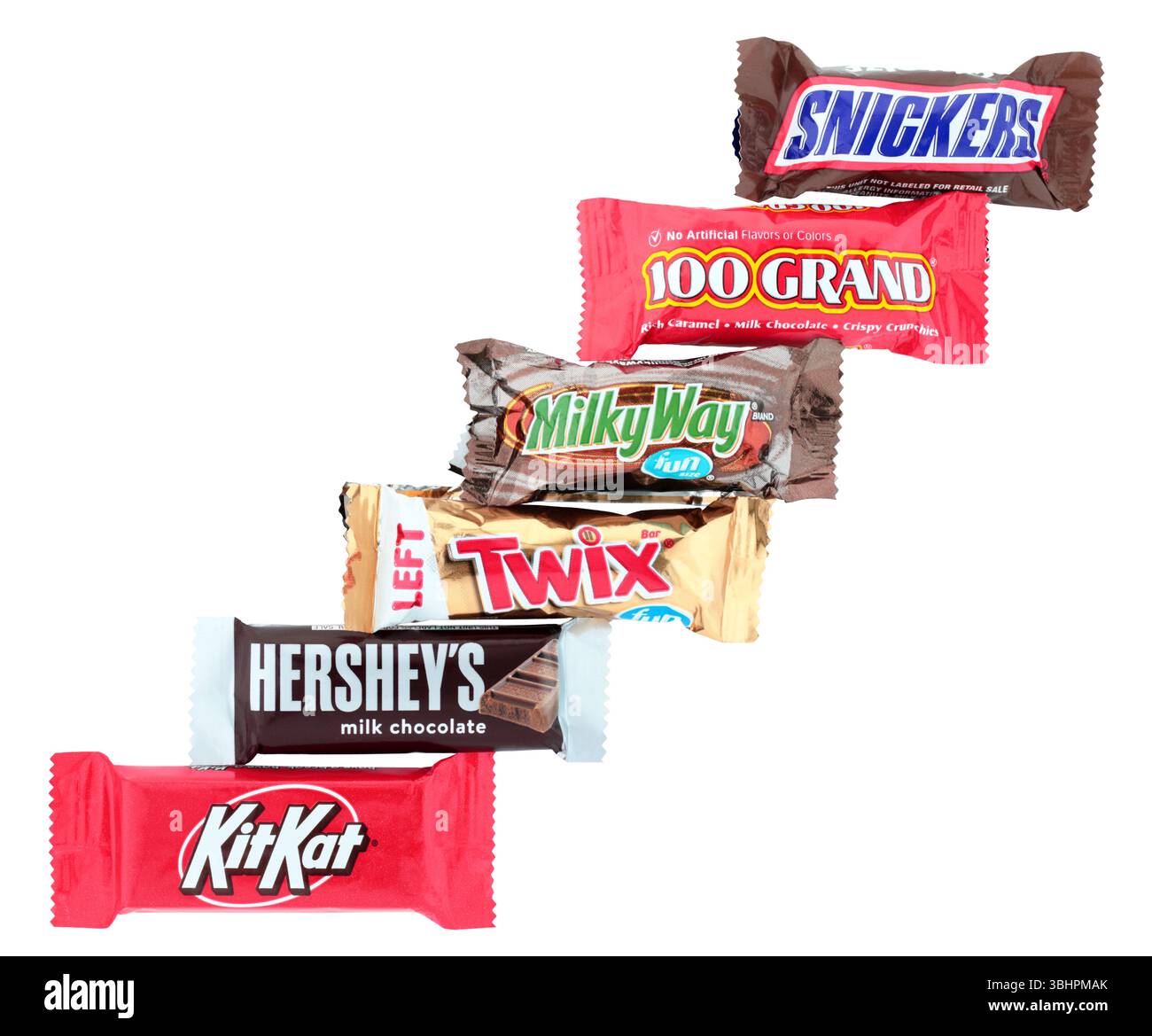 Mix of Chocolate bars in package, such as: Kit Kat, Snickers, 100 Grand ...